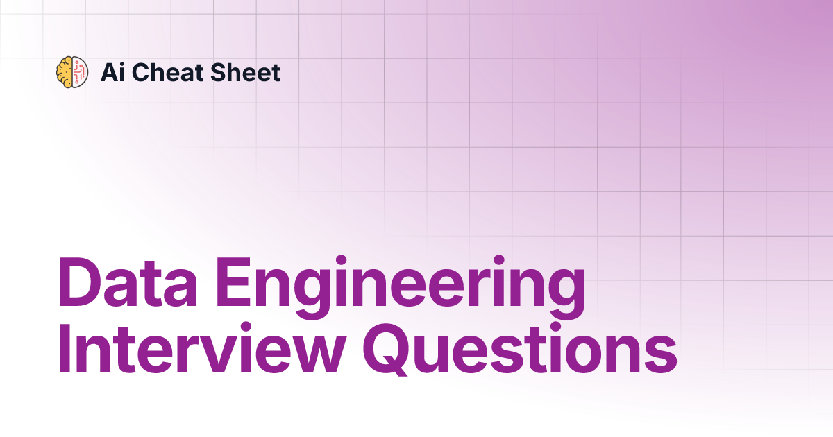 Data Engineering Interview Questions | Ai Cheat Sheet