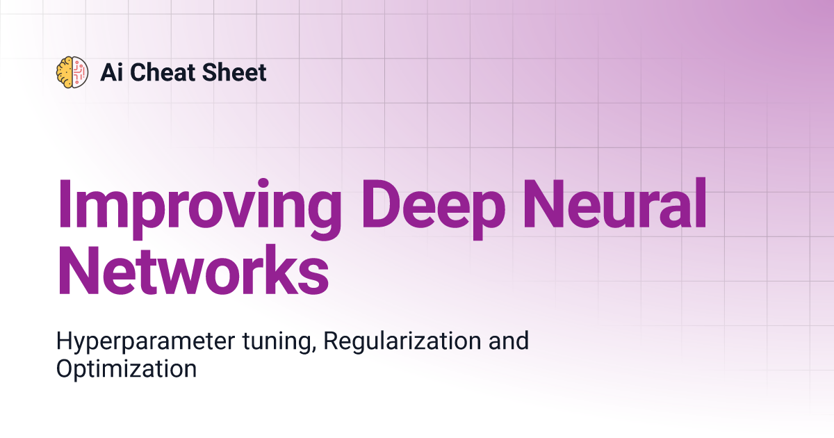 Improving Deep Neural Networks | Ai Cheat Sheet Improving Deep Neural Networks | Ai Cheat Sheet